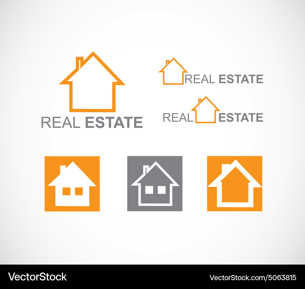 Real estate icon logo set Royalty Free Vector Image