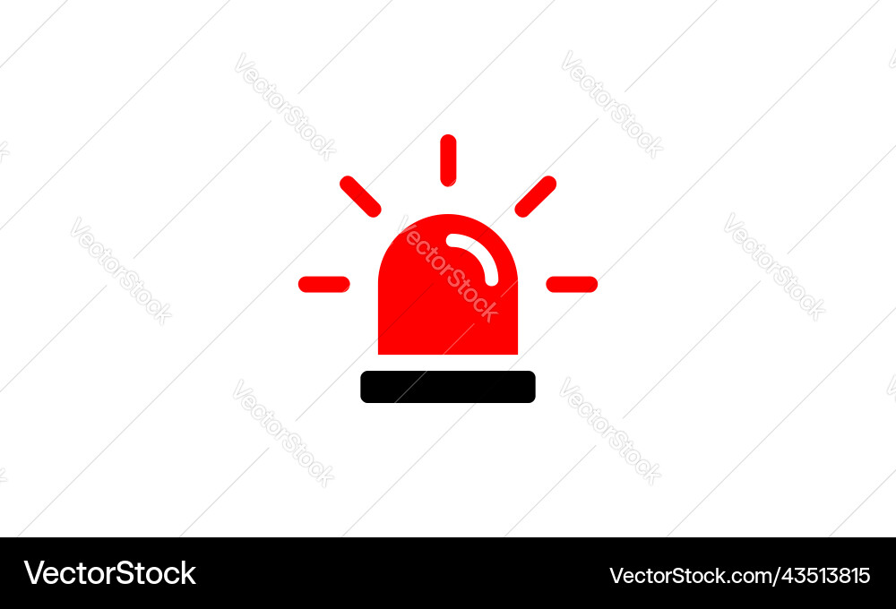 Red siren icon emergency light illust Royalty Free Vector