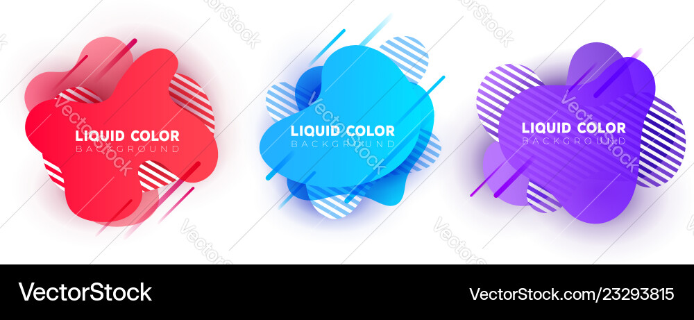 Set of graphic liquid color elements Royalty Free Vector