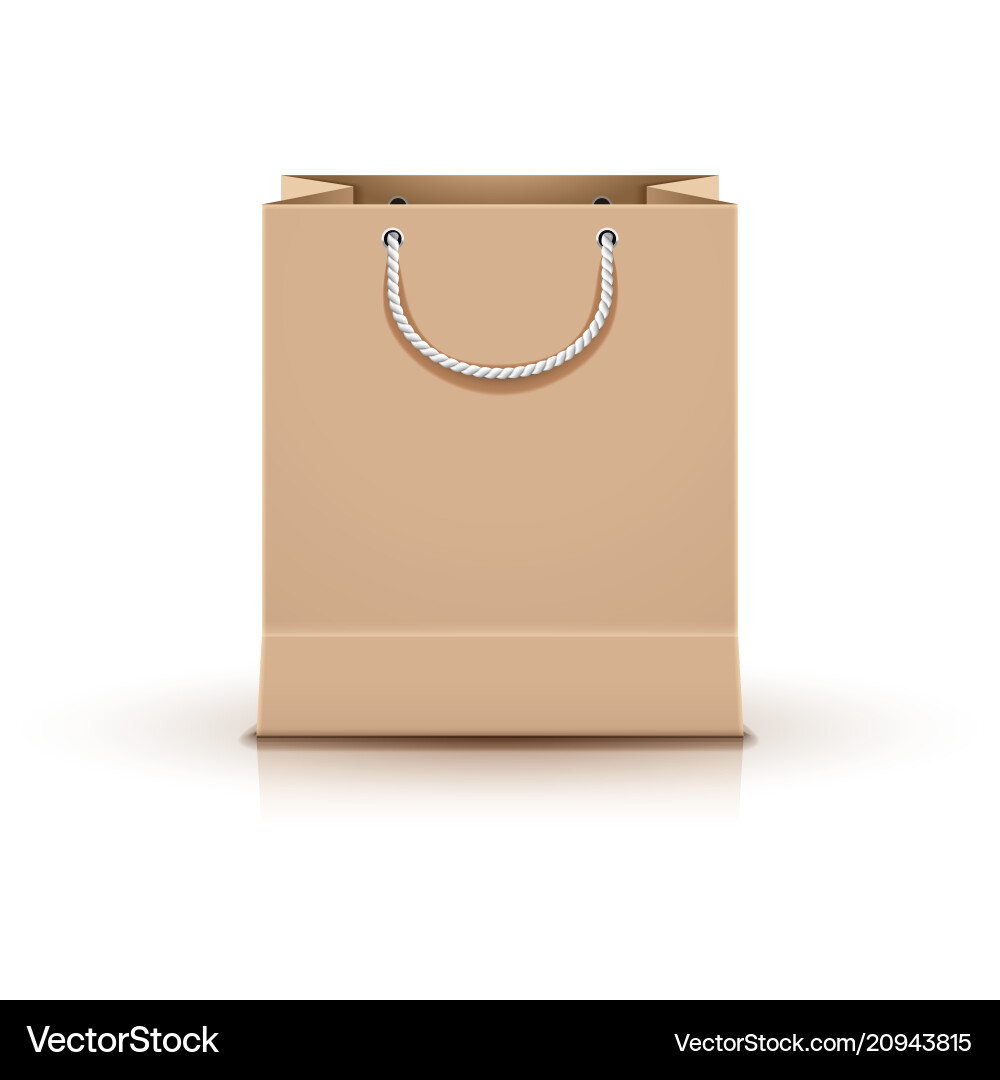 Shopping paper bag empty isolated on white Vector Image