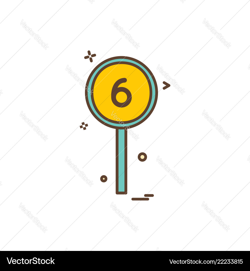 Six batsman short cricket icon design Royalty Free Vector