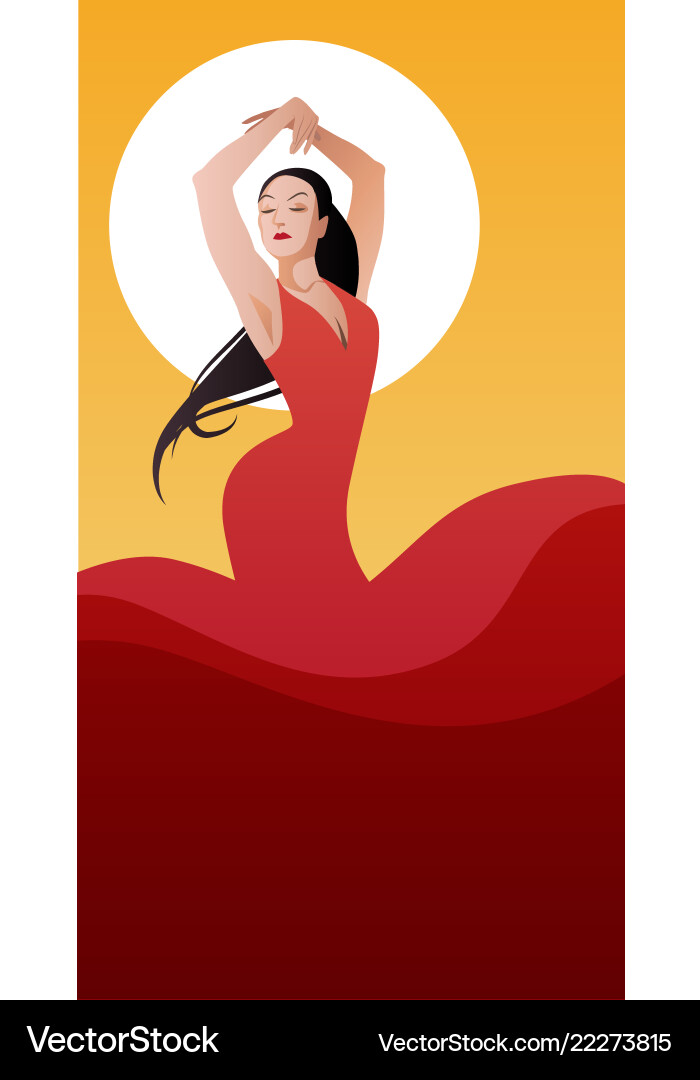 Spanish flamenco dancer-01 Royalty Free Vector Image