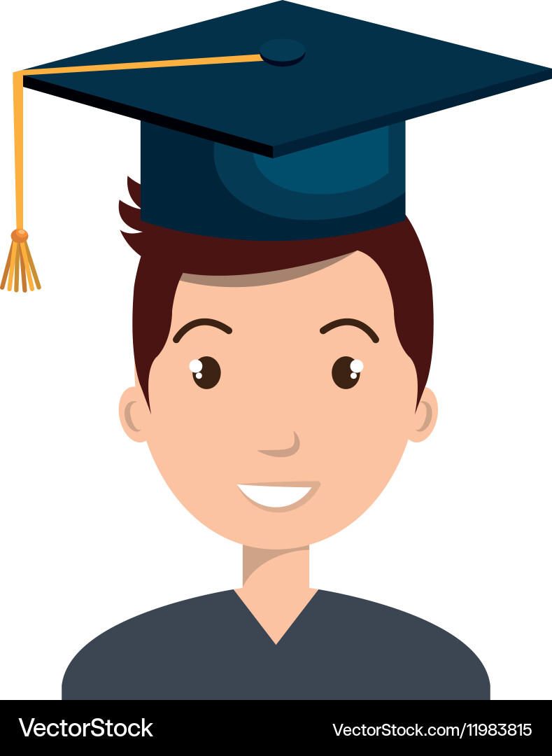 Student graduate avatar icon Royalty Free Vector Image