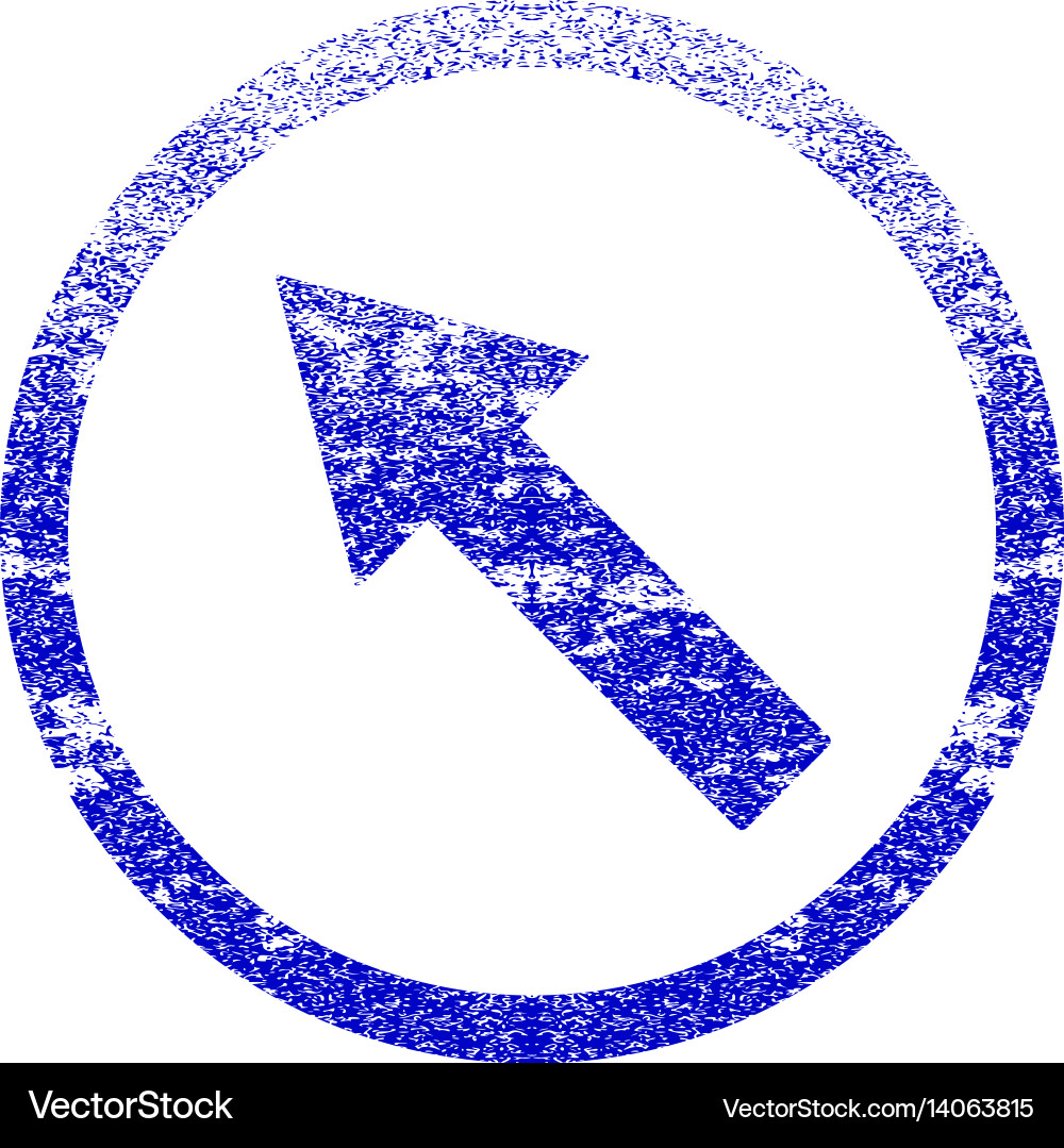Up-left rounded arrow grunge textured icon Vector Image
