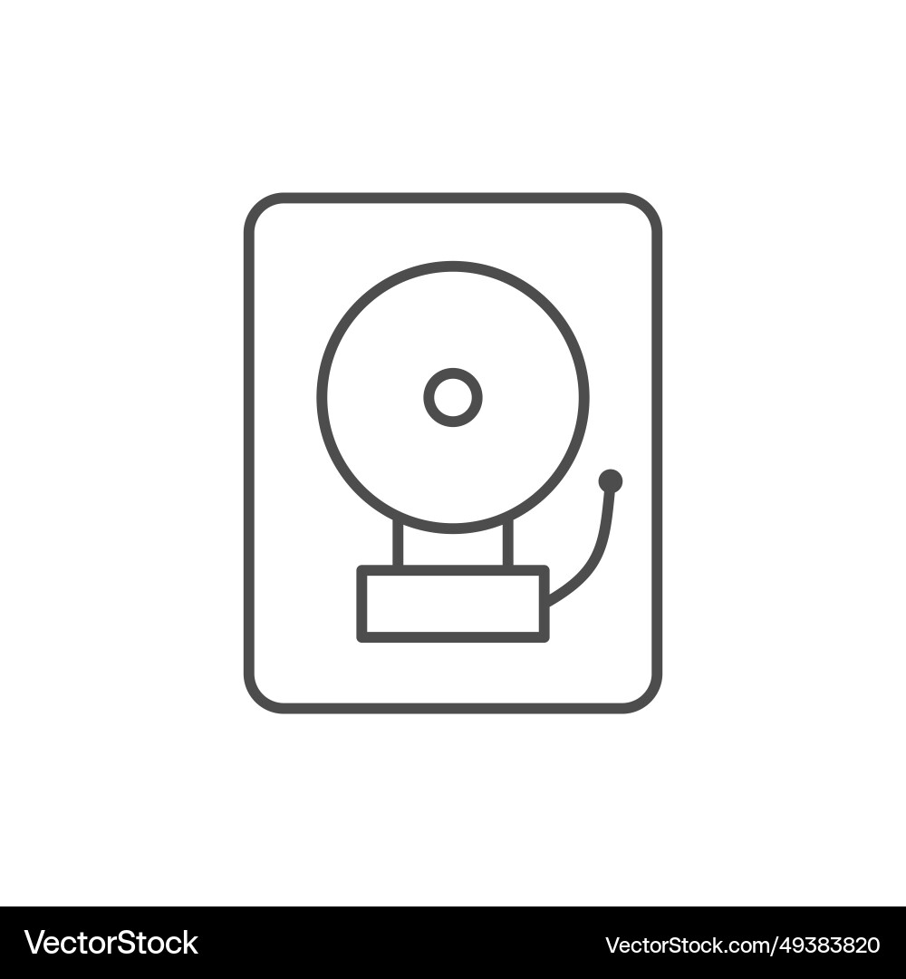Alarm bell line outline icon Royalty Free Vector Image