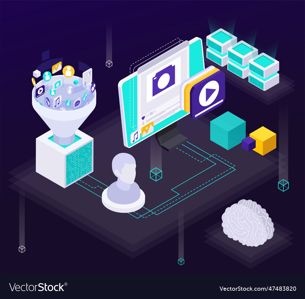 Artificial intelligence content concept Royalty Free Vector