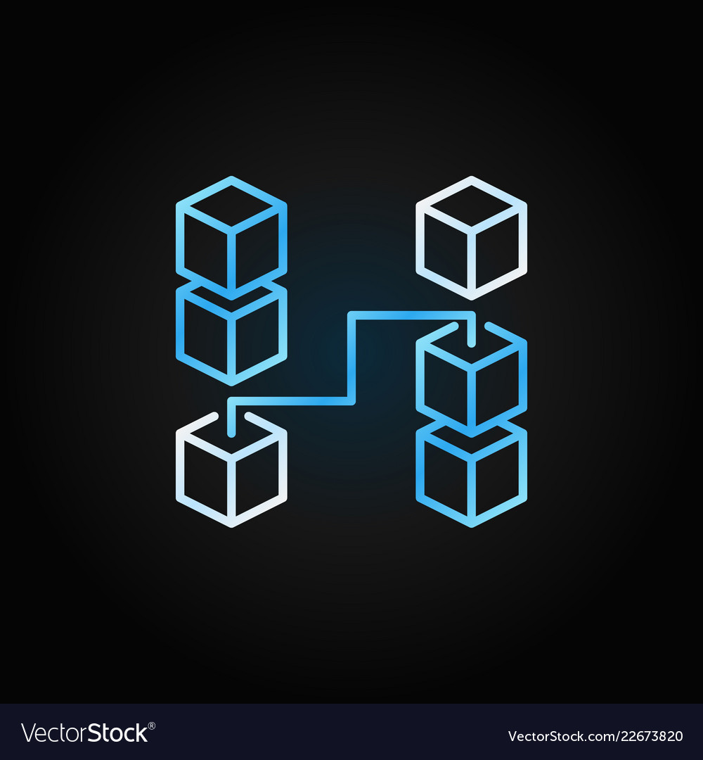 Blockchain creative line icon concept Royalty Free Vector