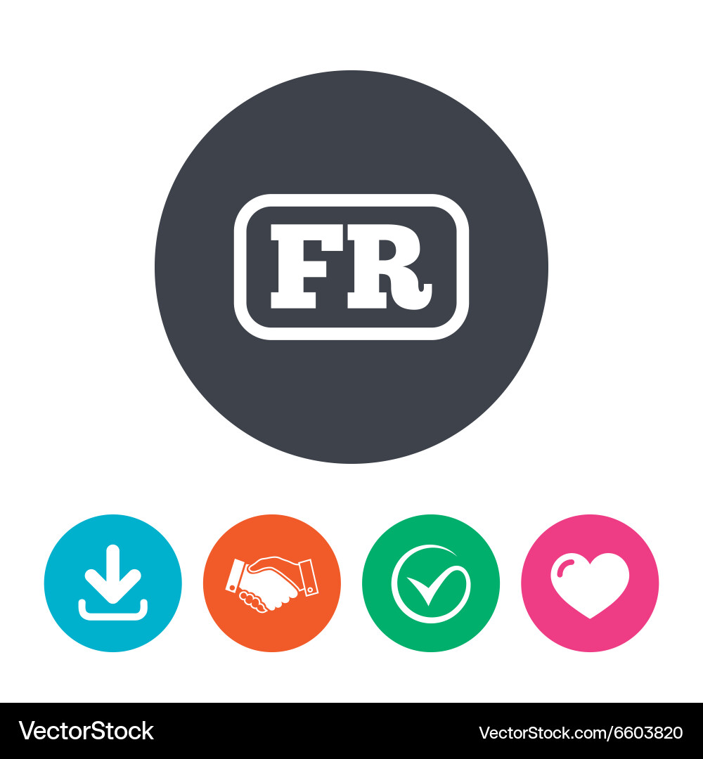 French language sign icon fr translation Vector Image