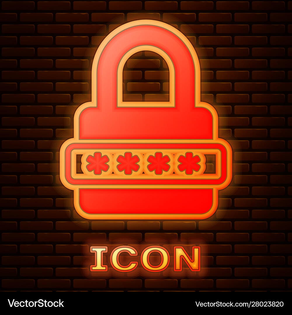 Glowing neon password protection and safety access