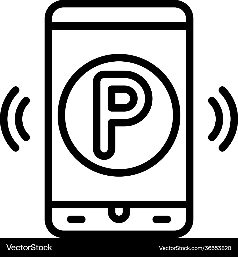 Mobile parking app icon parking lot related Vector Image