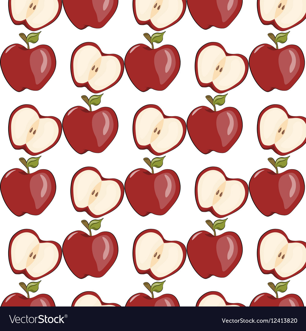 Red apple pattern Royalty Free Vector Image - VectorStock