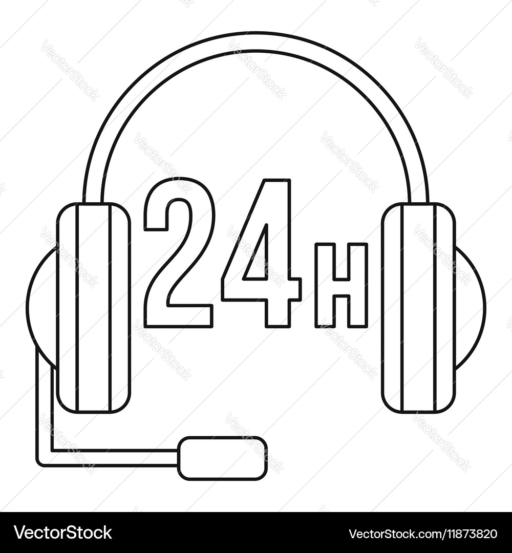 Service call center icon outline style Royalty Free Vector