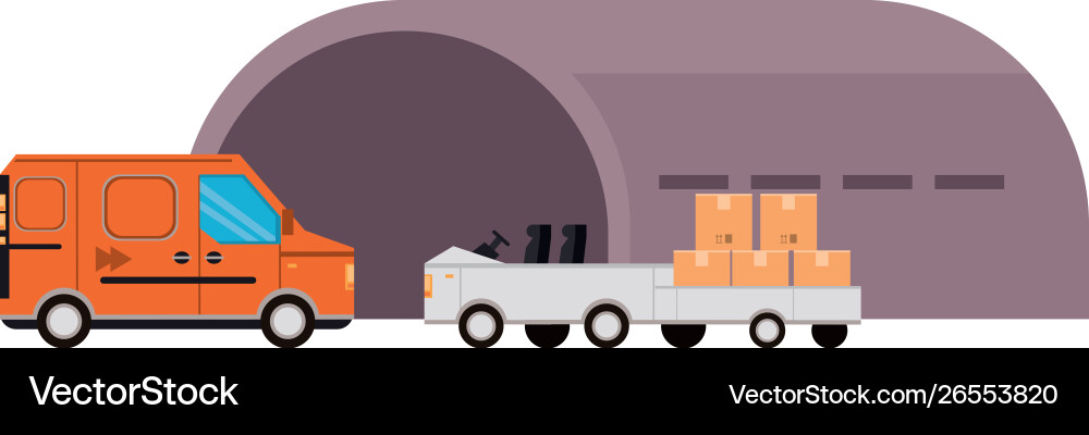 Shipping logistic delivery cargo cartoon Vector Image