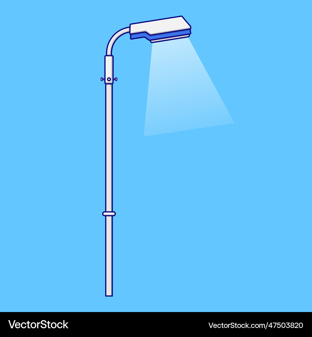Street lamp post icon with outline Royalty Free Vector Image