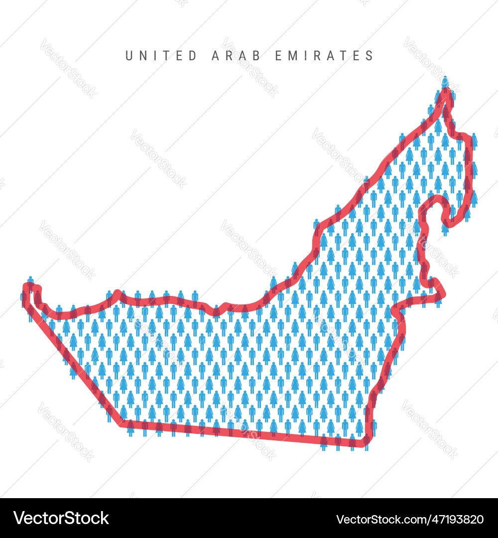 United arab emirates population map stick figures Vector Image