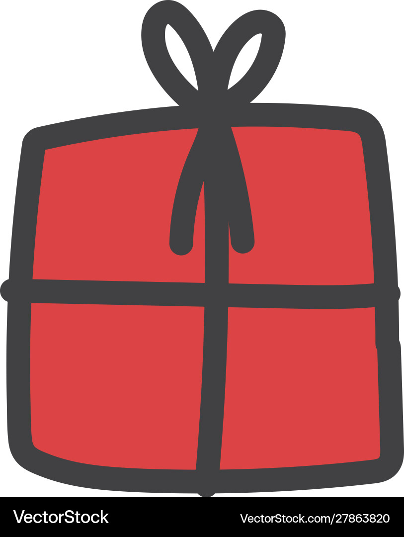 Wrapped gift box decoration party icon Royalty Free Vector