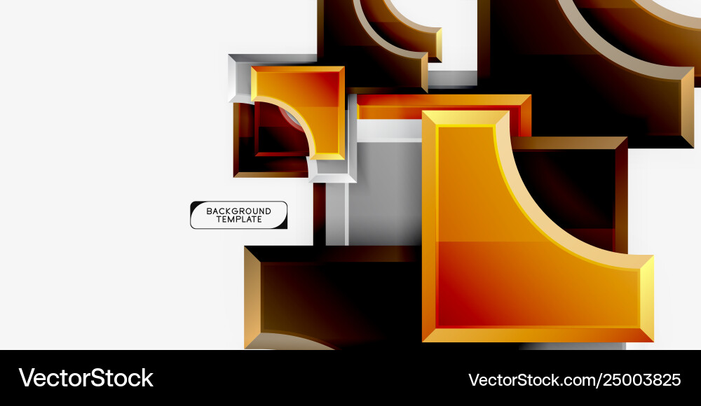 3d futuristic shapes abstract background Vector Image