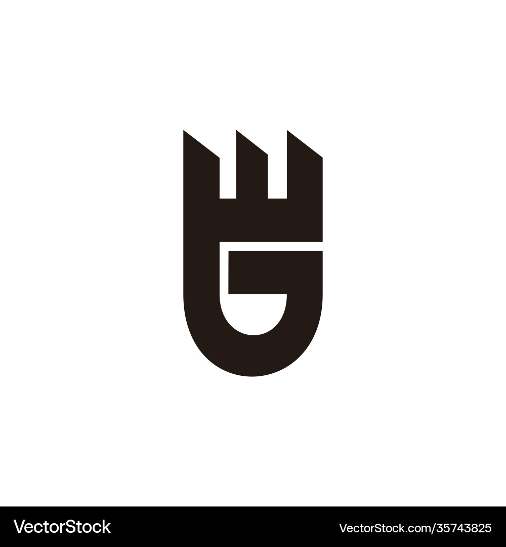 Abstract letter wg geometric logo Royalty Free Vector Image