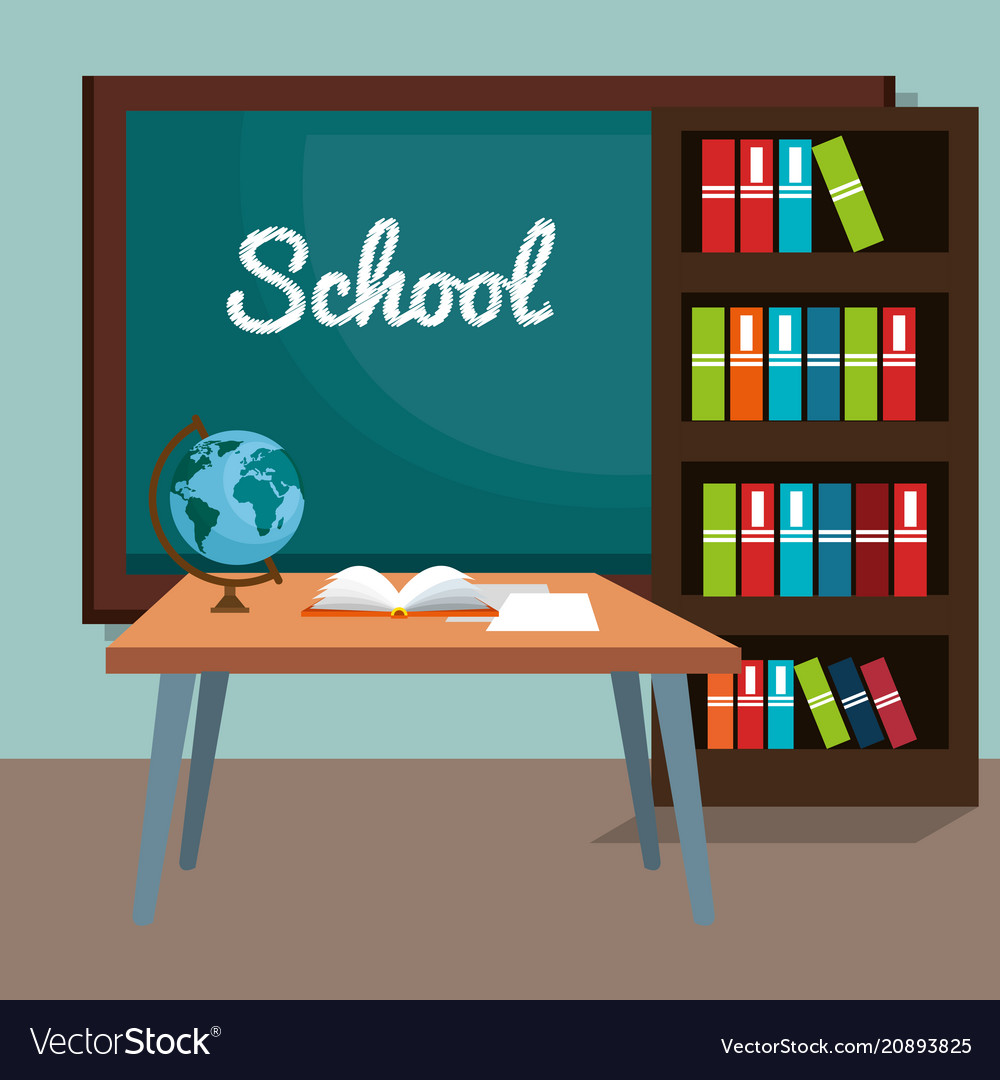 Back to school classroom scene Royalty Free Vector Image