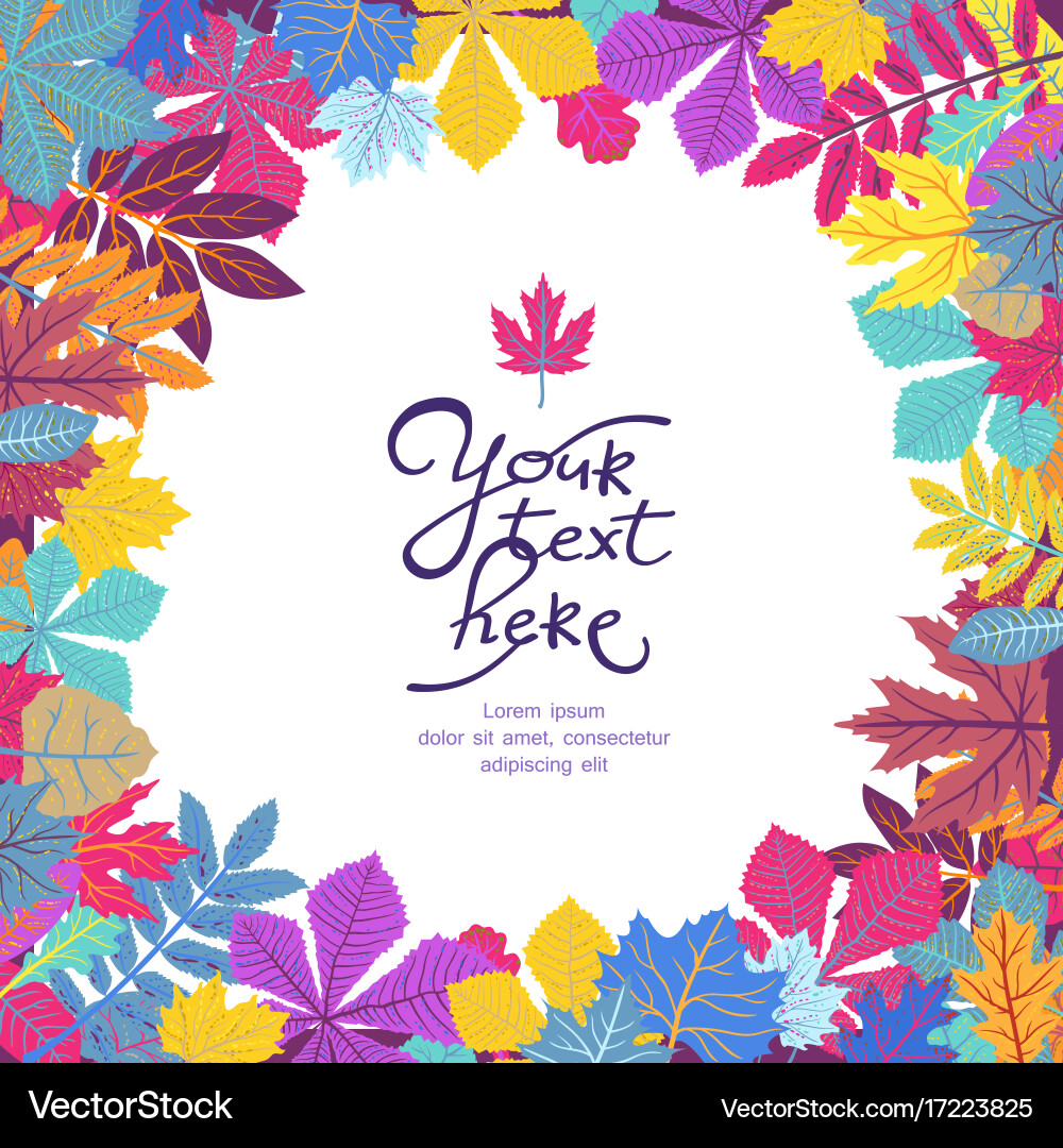 Bright frame with leaves and place for your text Vector Image