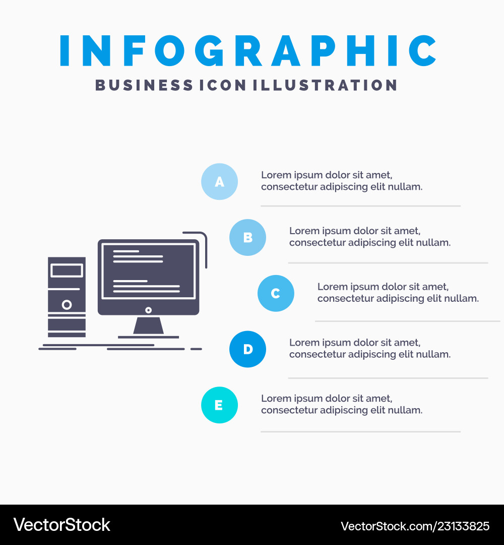 Computer desktop gaming pc personal infographics Vector Image