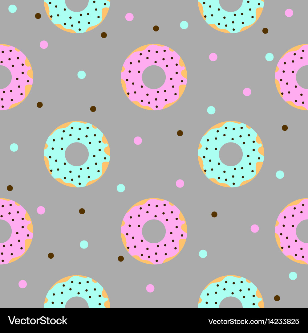 Donuts with pink and blue icing chocolate Vector Image
