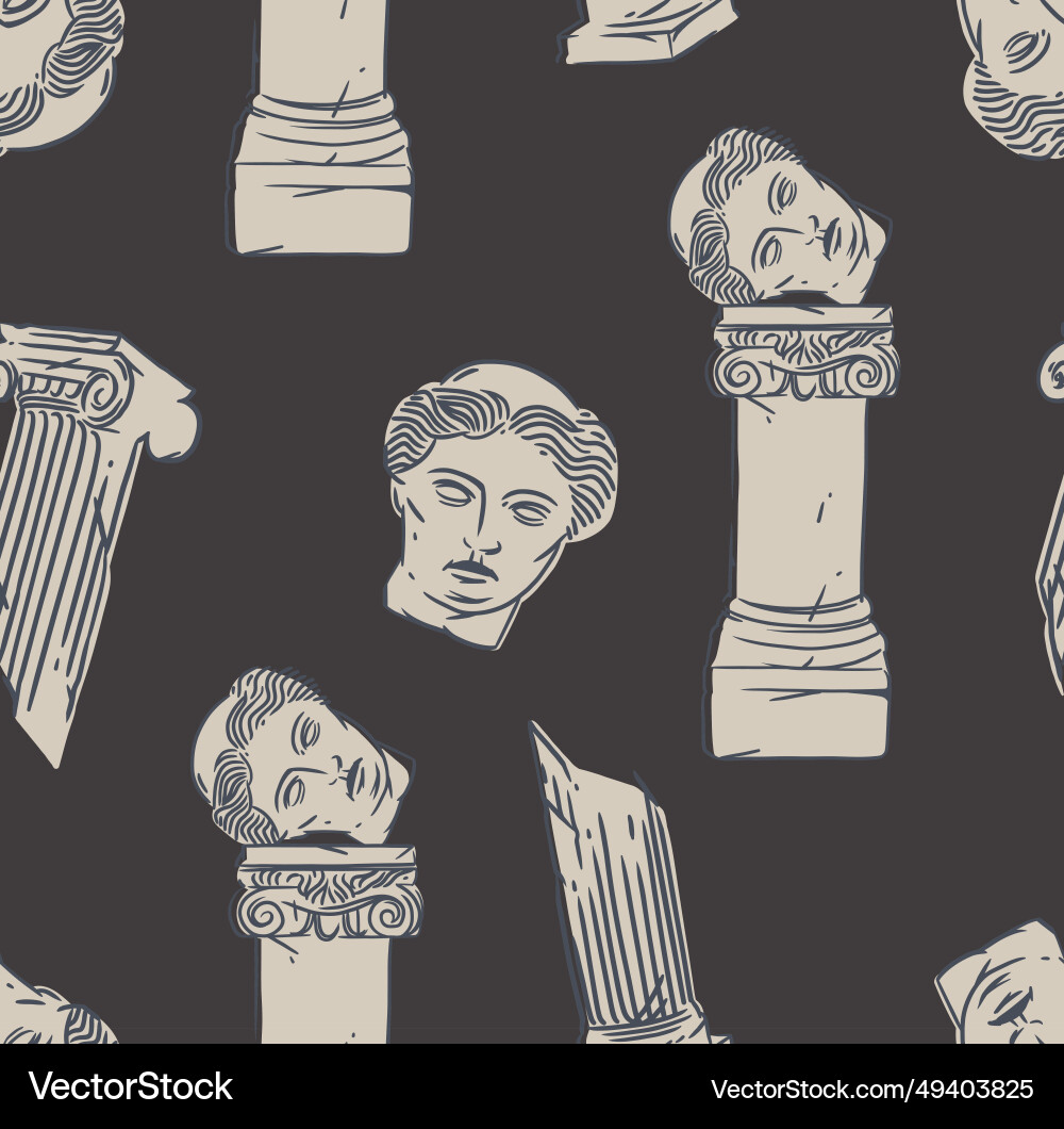 Hand drawn abstract graphic greek ancient Vector Image