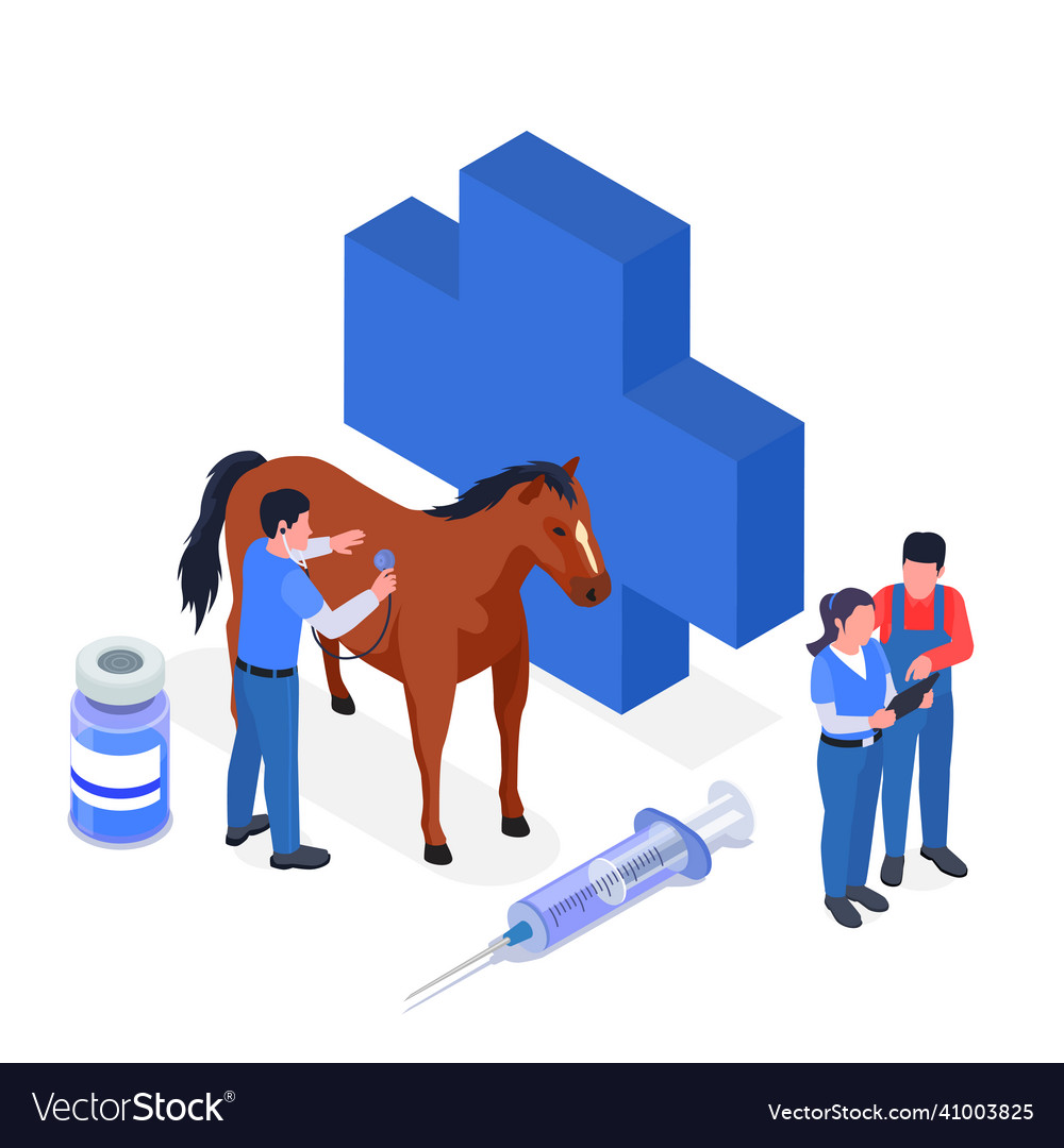 Isometric farm animals veterinary icon set Vector Image Isometric farm animals veterinary icon set Vector Image