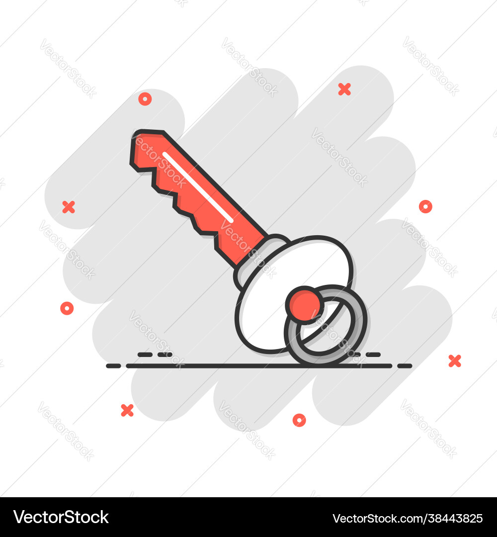 Key icon in flat style password on white isolated Vector Image