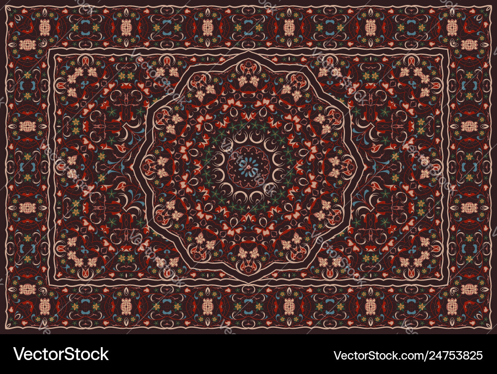 Persian colored carpet Royalty Free Vector Image