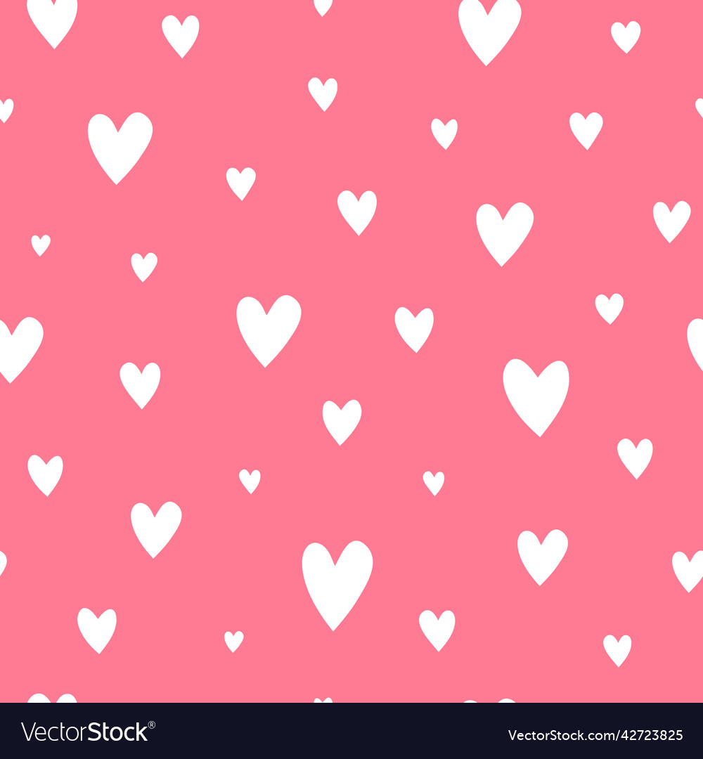 Pink seamless pattern with white hearts Royalty Free Vector