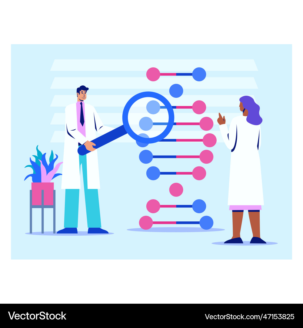 Professional laboratory assistants in white coat Vector Image