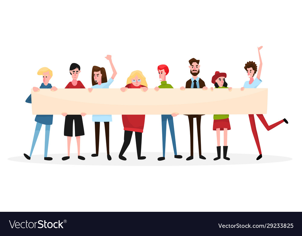 Protesting activists doodle composition Royalty Free Vector