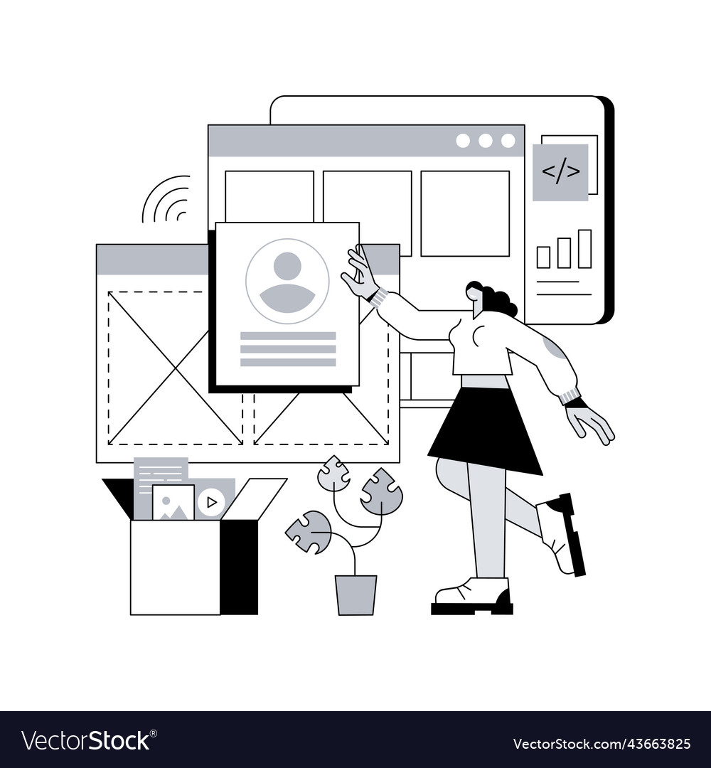 Web application design abstract concept Royalty Free Vector