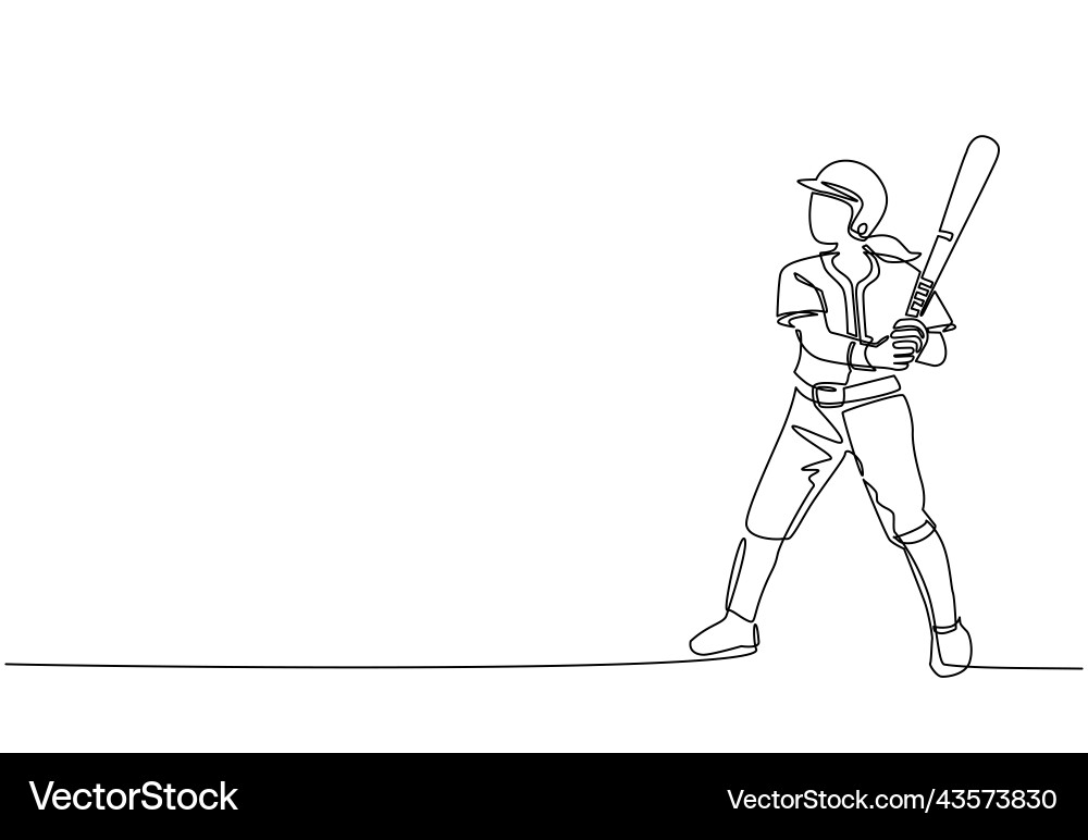 Continuous one line drawing young agile woman Vector Image