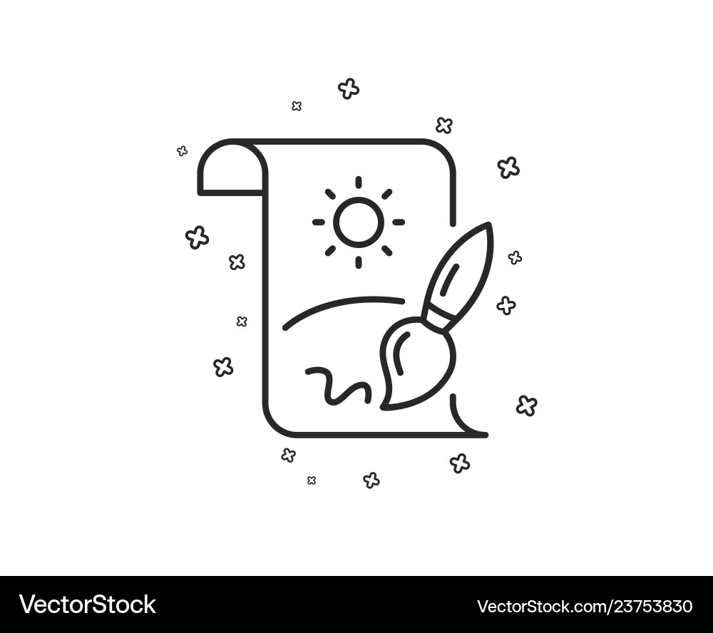 Creative painting brush line icon creativity sign Vector Image