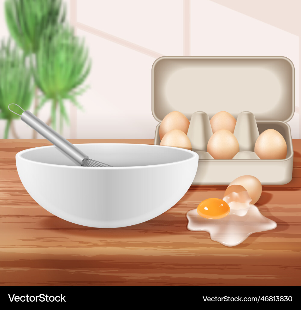 Farm egg realistic background Royalty Free Vector Image