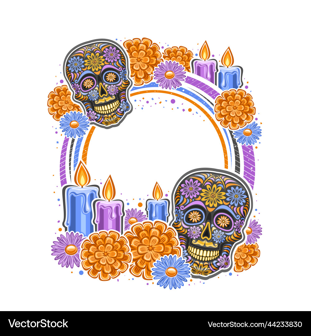 Frame for day of the dead Royalty Free Vector Image