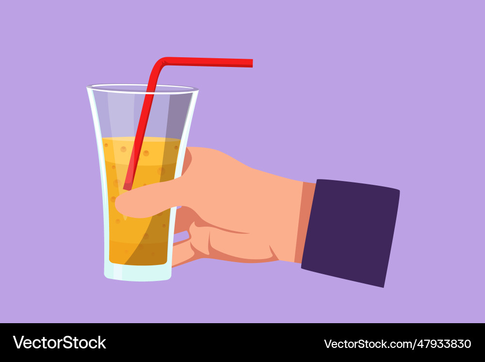 Graphic flat design drawing hand holding glass Vector Image