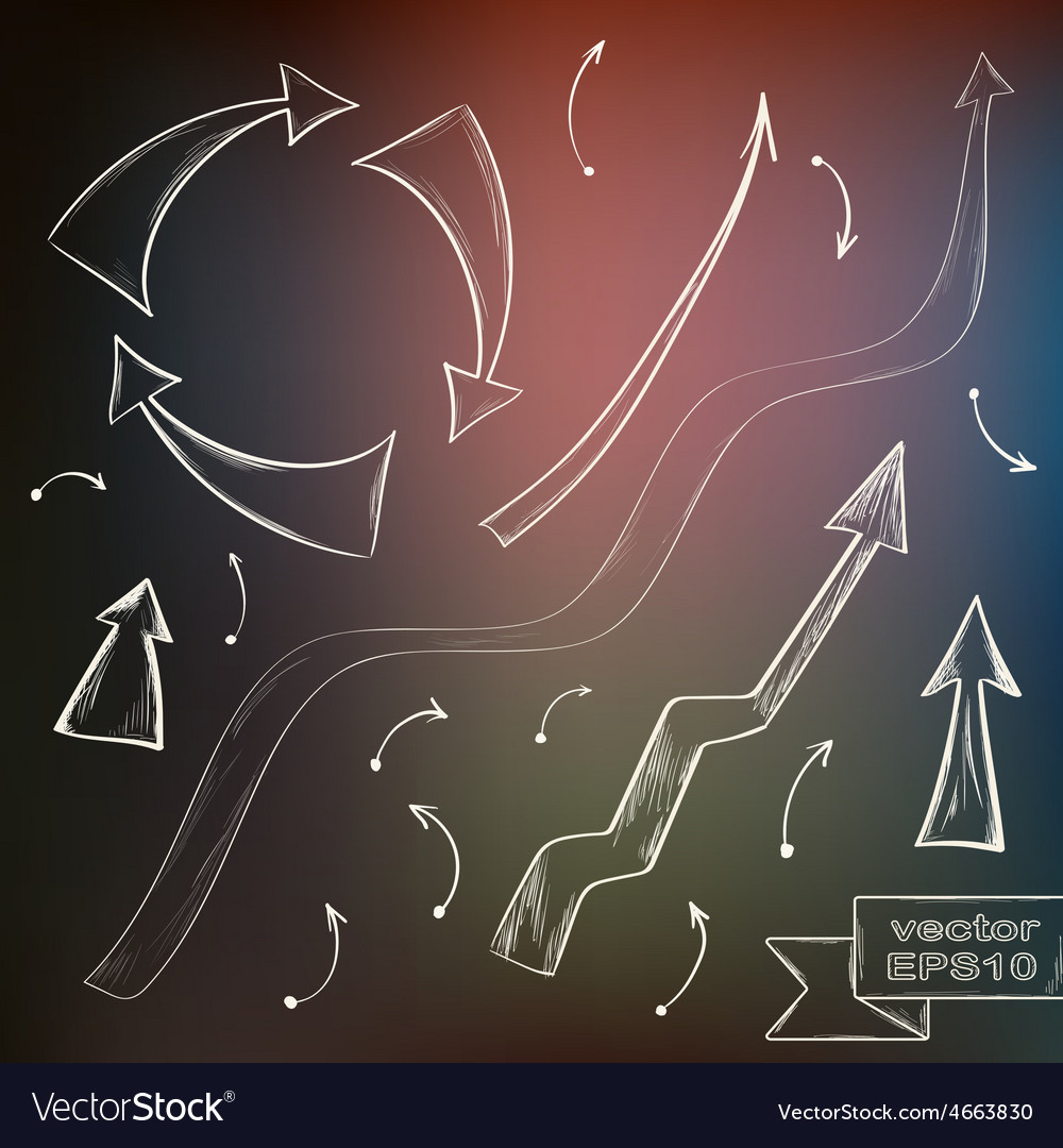 Hand drawn doodle arrow set Royalty Free Vector Image