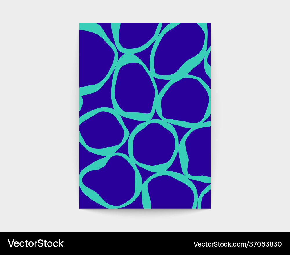 Organic shape poster vibrant color abstract Vector Image