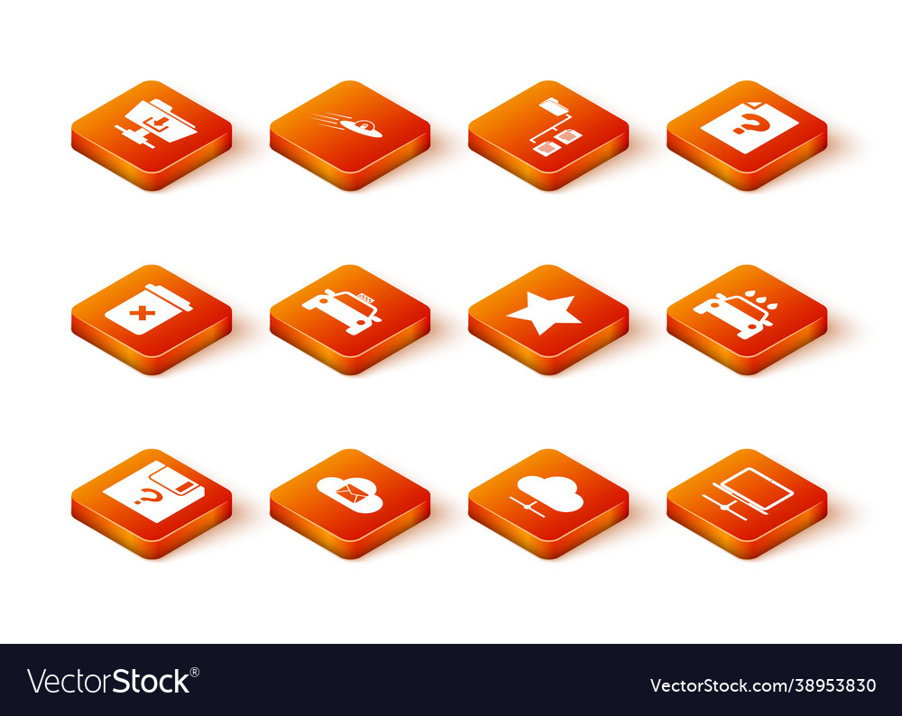 Set unknown document cloud mail server trash can Vector Image Set unknown document cloud mail server trash can Vector Image