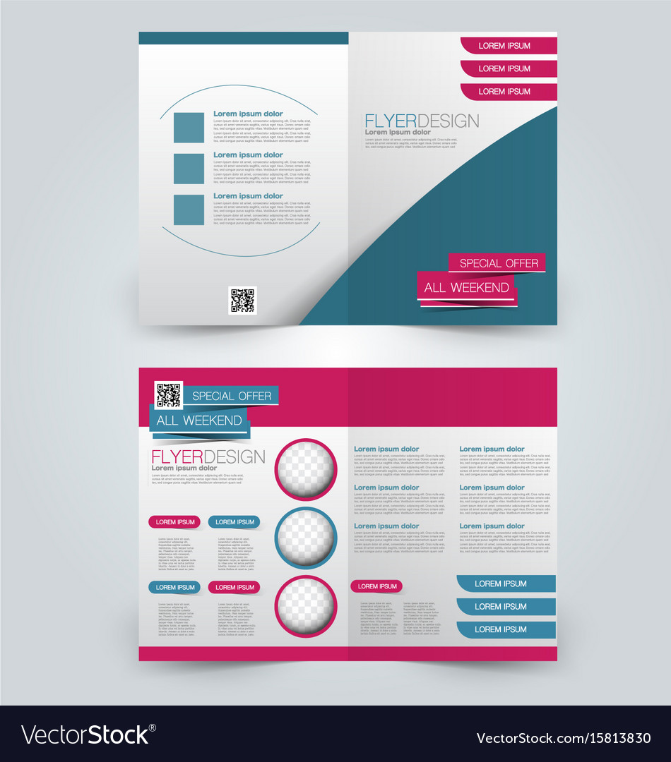 Two Page Fold Brochure Template Design Royalty Free Vector