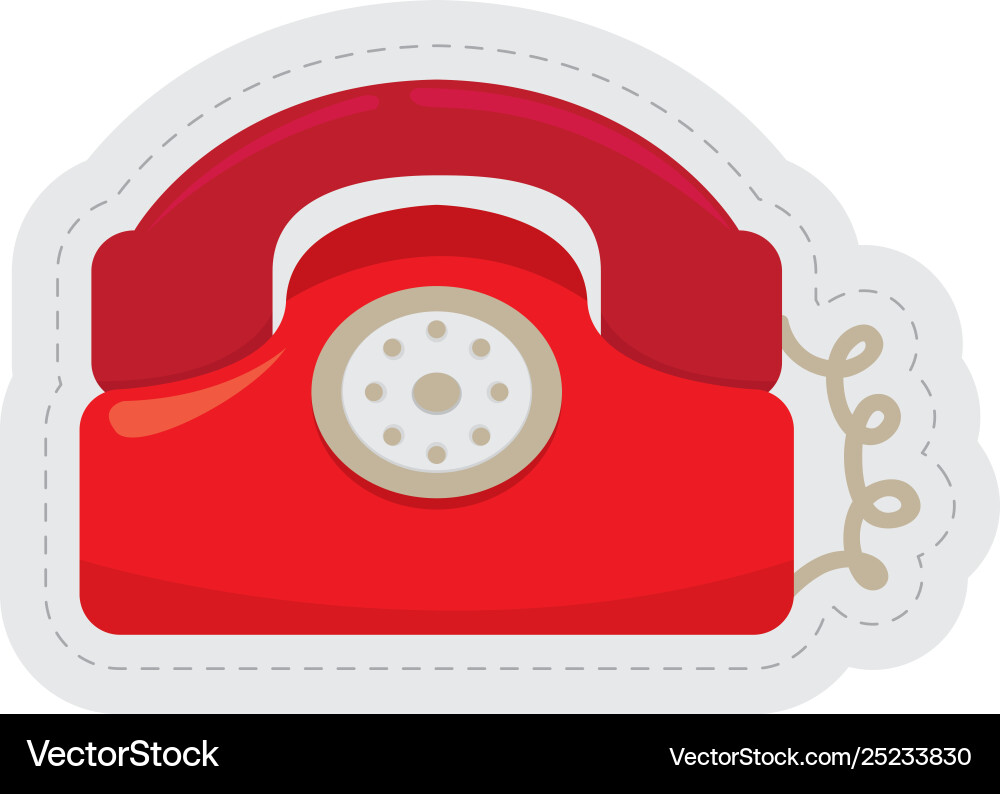 Vintage telephone dotted sticker Royalty Free Vector Image