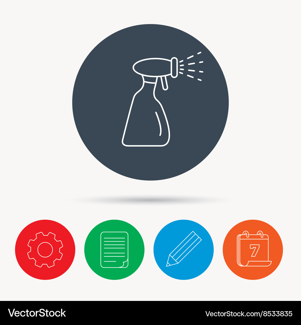 Cleaning spray bottle icon washing tool sign Vector Image