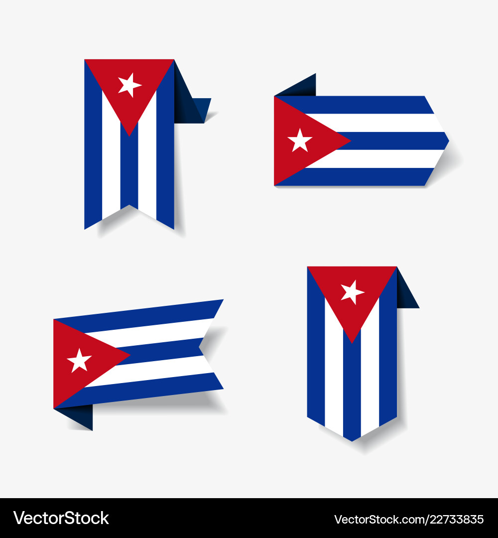 Cuban flag stickers and labels Royalty Free Vector Image