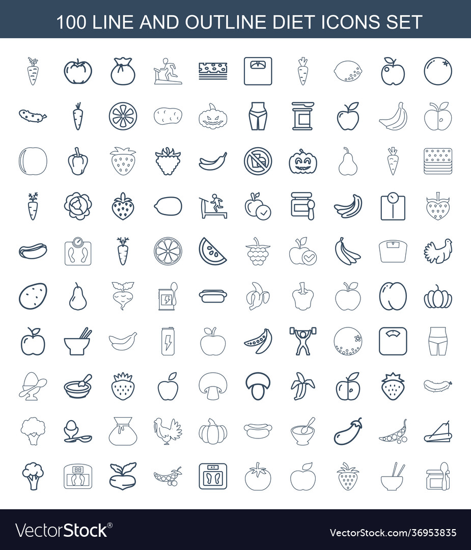 Diet icons Royalty Free Vector Image - VectorStock