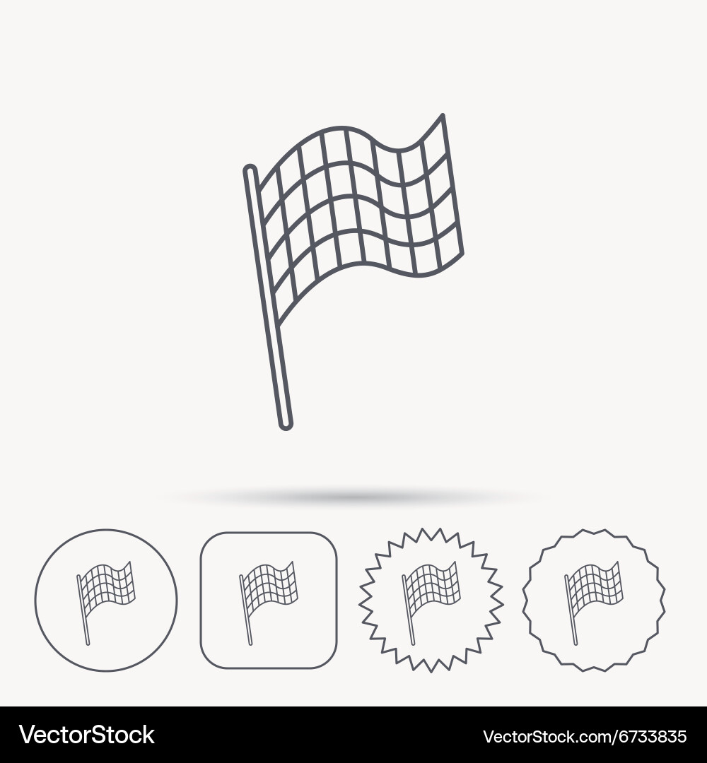 Finish flag icon start race sign Royalty Free Vector Image