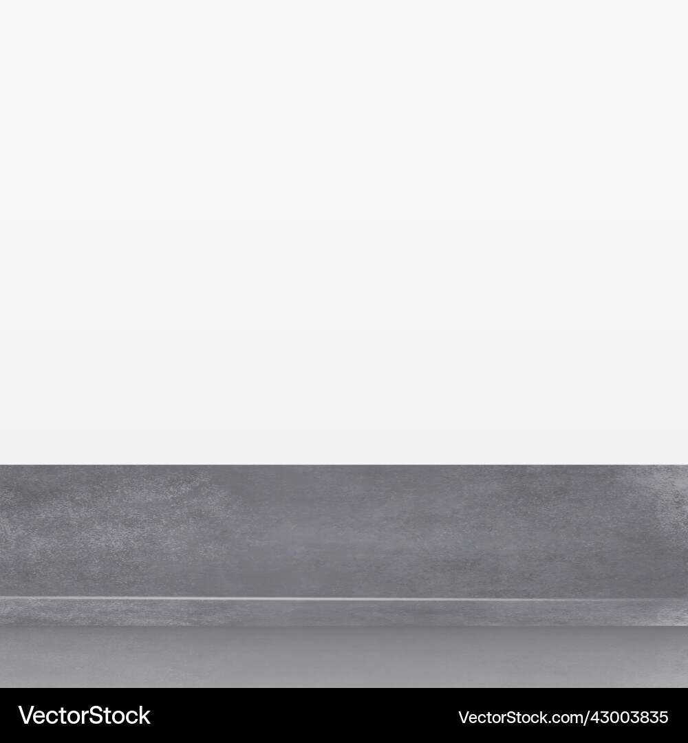 Gray concrete stone table top isolated on white Vector Image