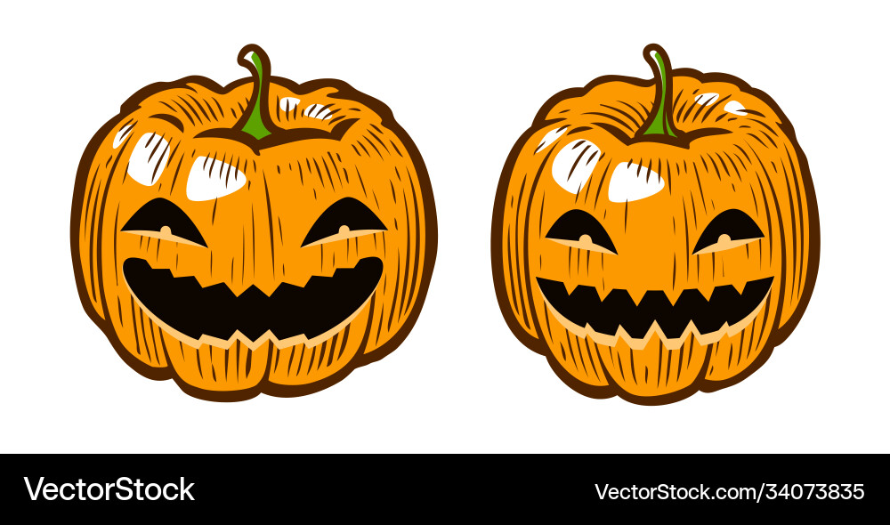 Halloween pumpkin cartoon symbol Royalty Free Vector Image
